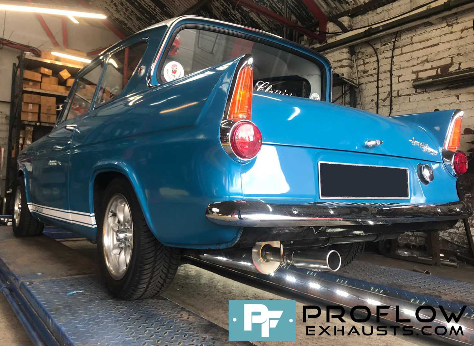 Ford Anglia Custom Exhaust Stainless Steel Built by Proflow
