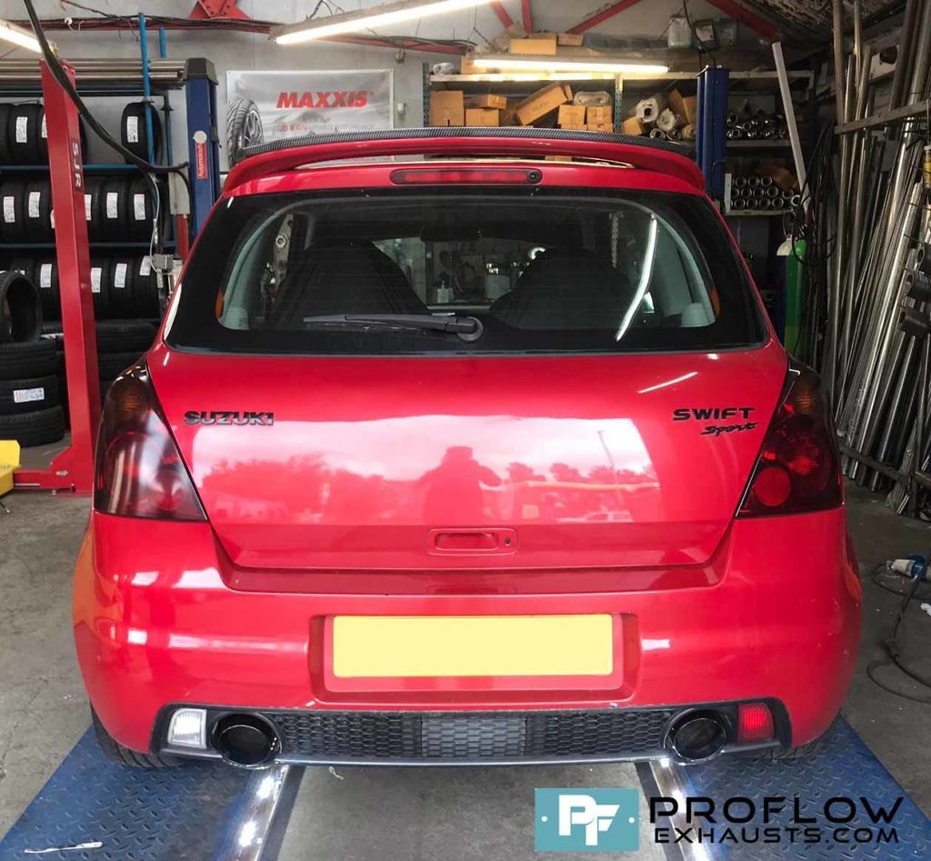 Dual Exit Back Box Delete Custom Built Exhaust for Suzuki Swift