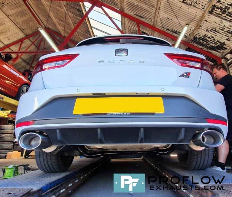 Proflow Custom Built Stainless Steel Dual Back Boxes Seat Cupra Exhaust