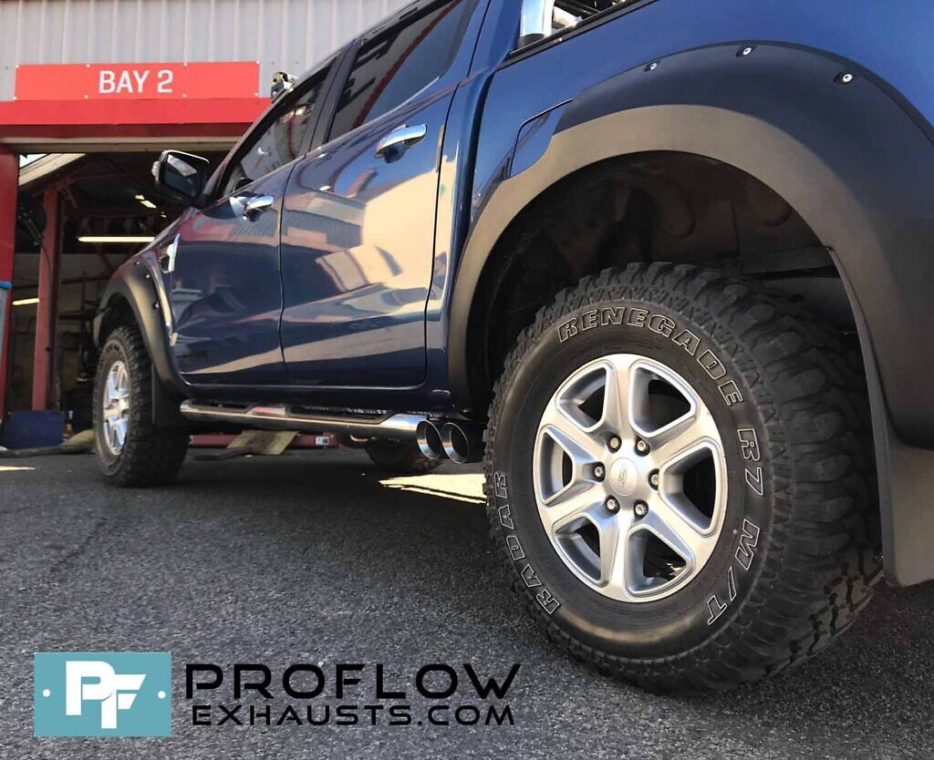 Ford Ranger Custom Exhaust Middle Dual Exit With TX84 B Tailpipes Made ...