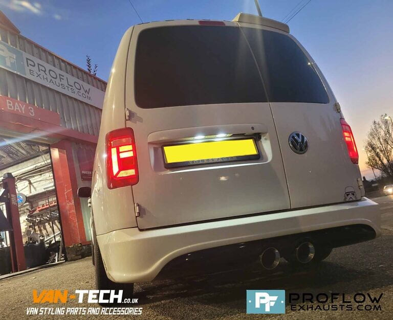 VW Caddy Exhaust Back Box Delete R32 Style Dual Exit