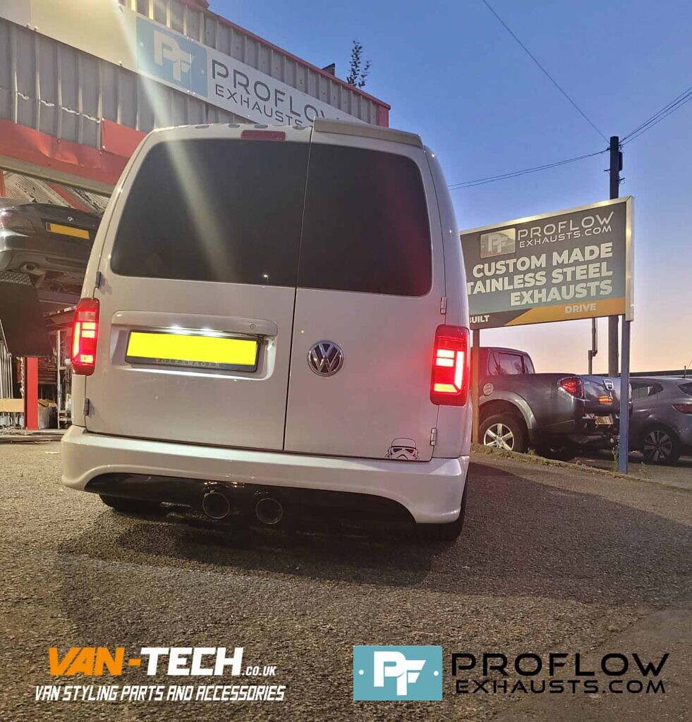 VW Caddy Exhaust Back Box Delete R32 Style Dual Exit