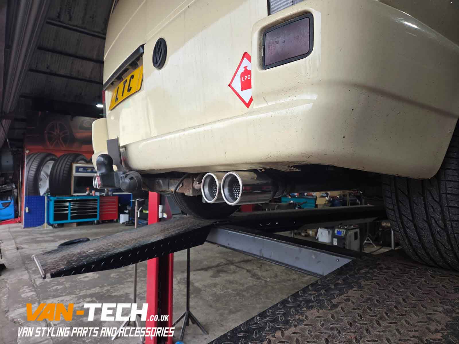 VW Transporter T4 Custom Exhaust Middle And Rear Dual Exit Twin ...
