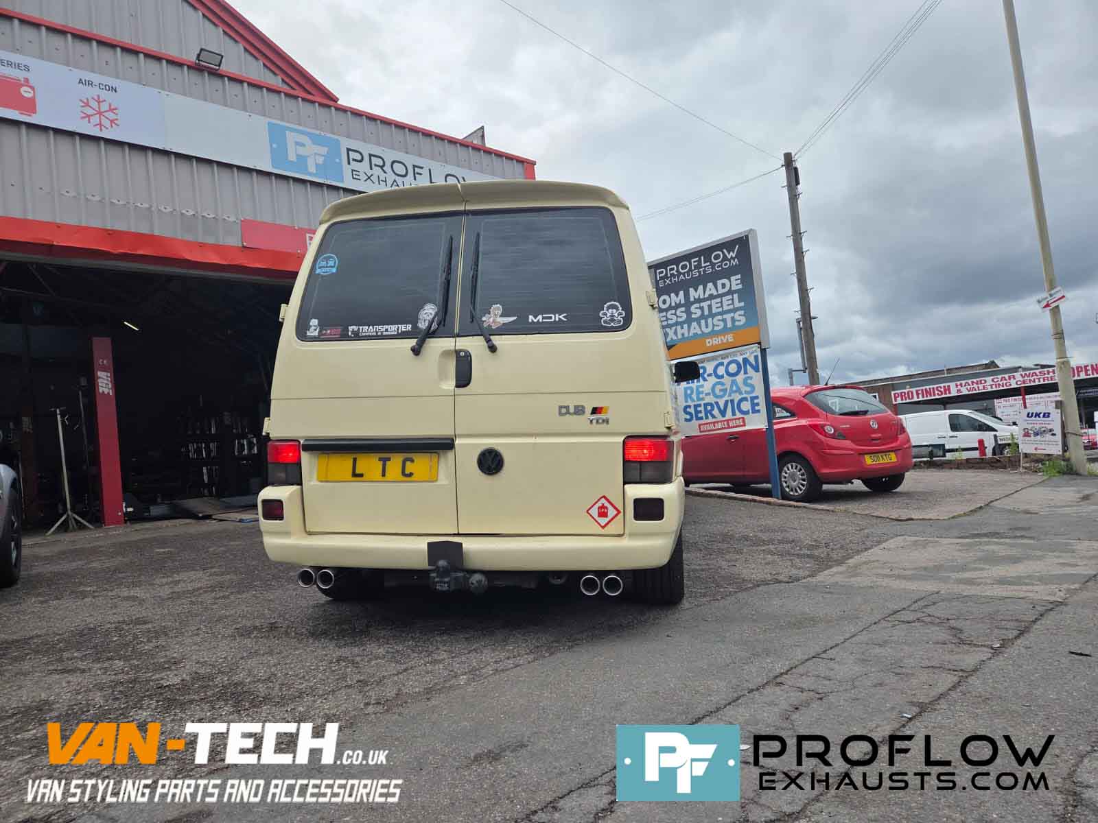 VW Transporter T4 Custom Exhaust Middle And Rear Dual Exit Twin ...
